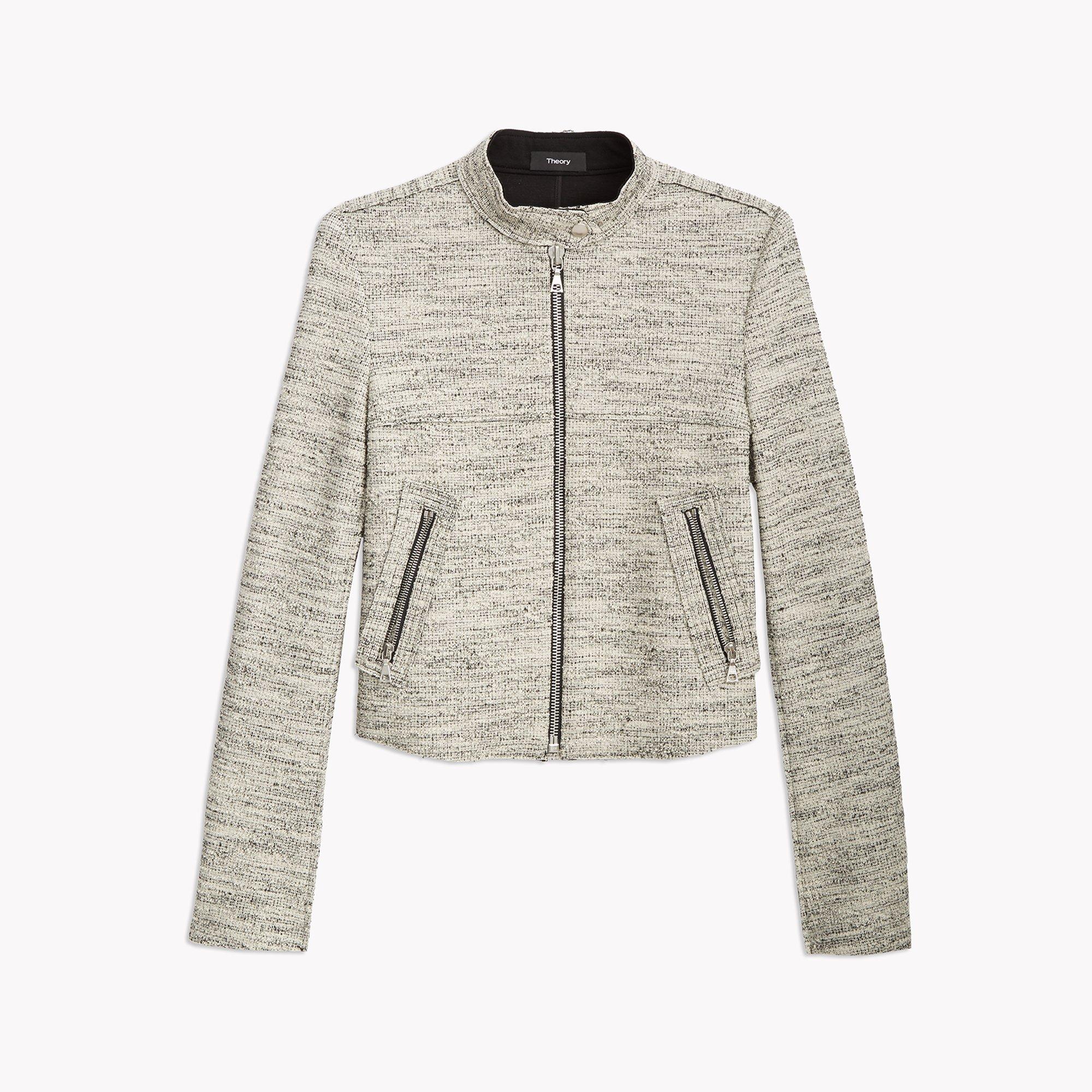 Theory Official Site | Stretch Tweed Moto Jacket