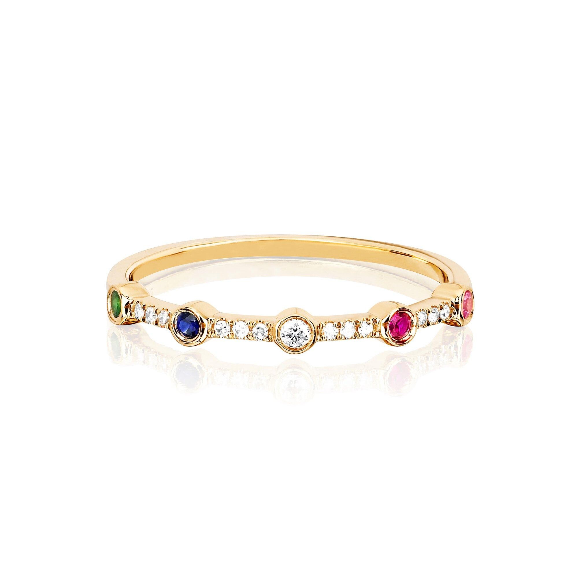 Theory Official Site | EF Collection Diamond Colored Bezel Stack Ring