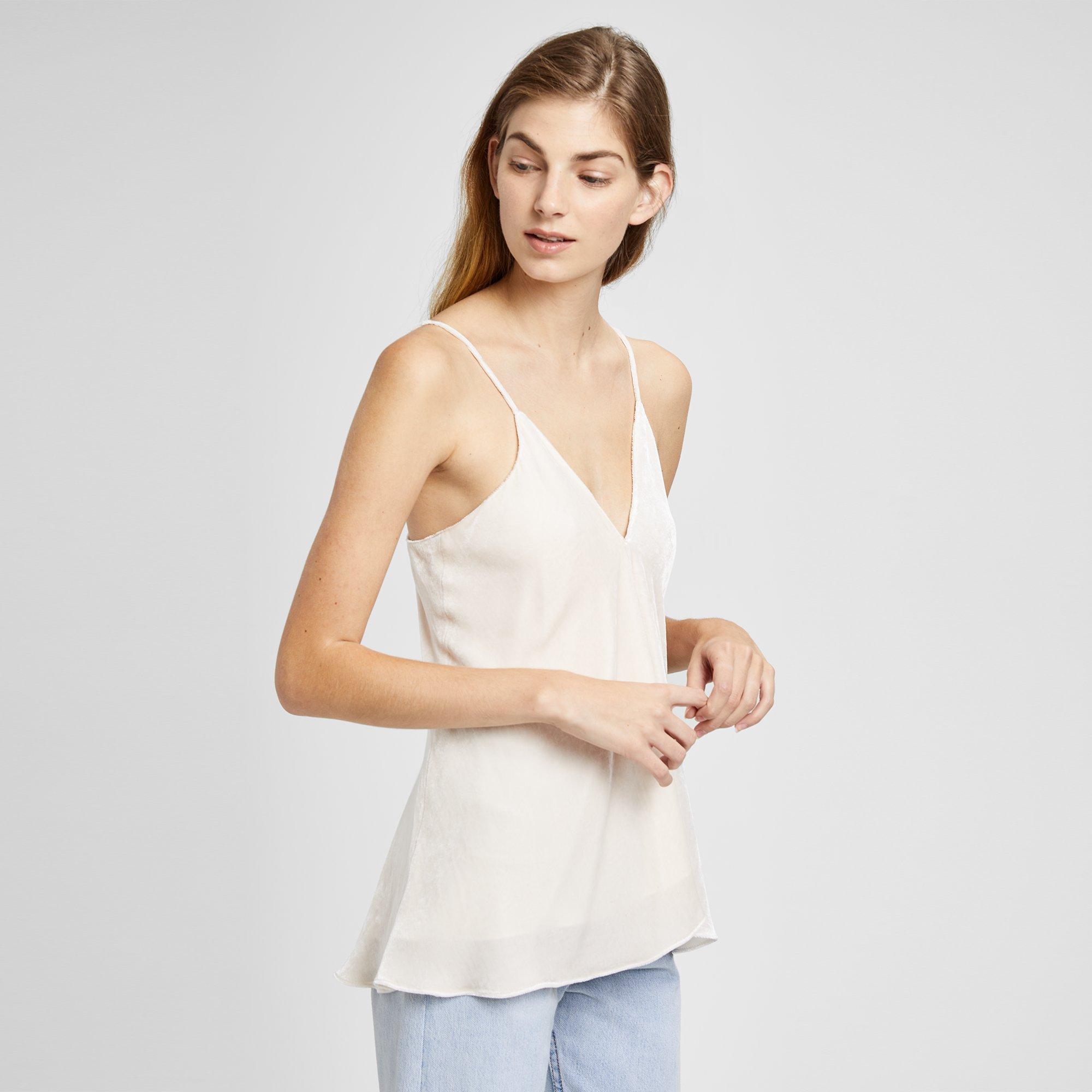Theory Official Site | Crinkled Velvet Draped Tank