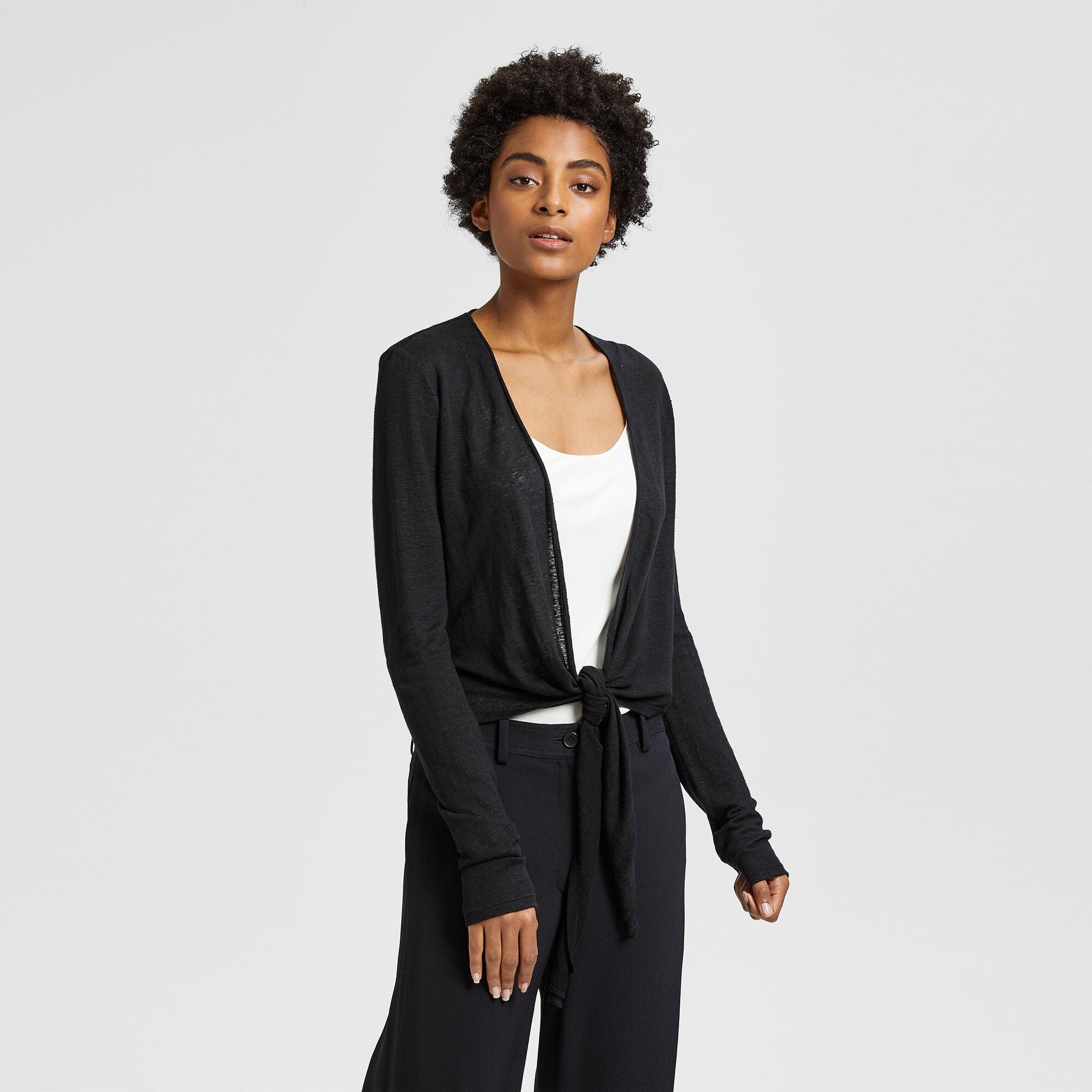 Theory Official Site | Linen Wrap Cardigan