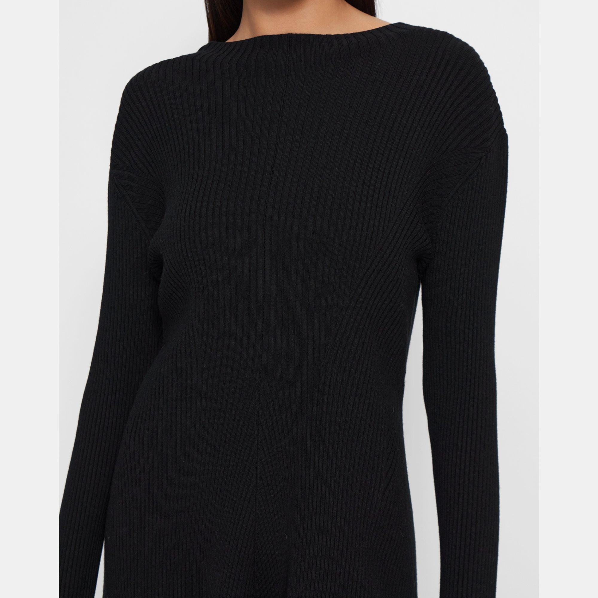 Empire Wool Moving Rib Dress | Theory