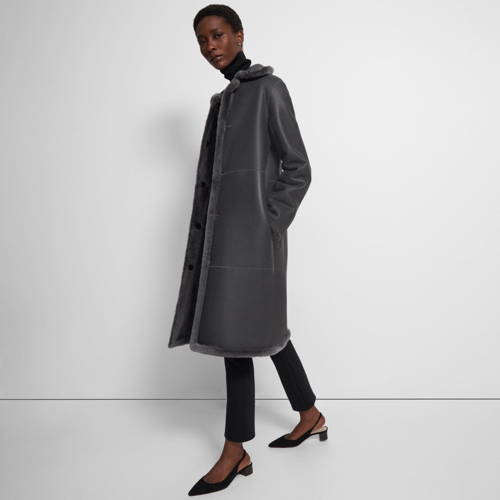 Shearling Reversible Trench Coat | Theory