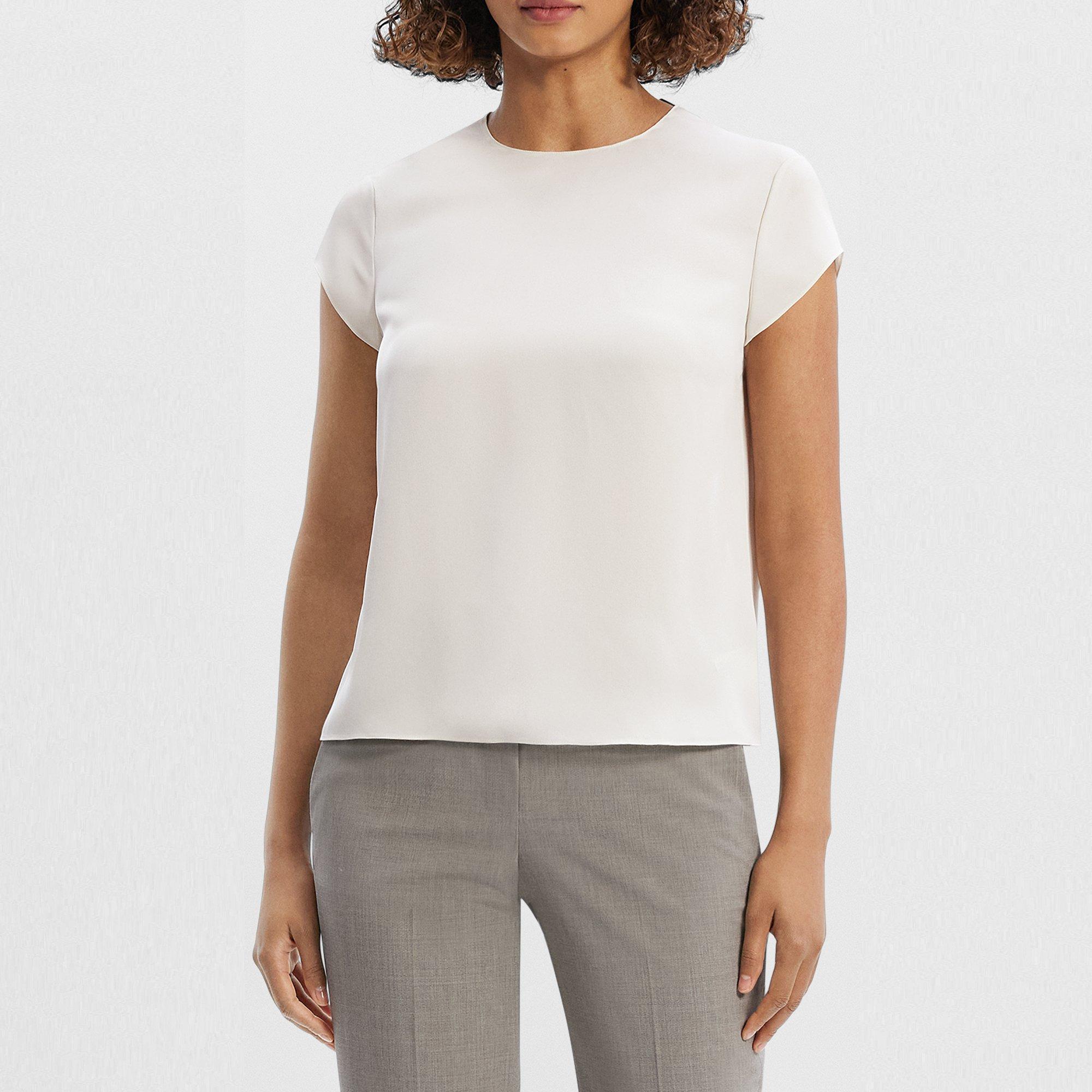 Silk Georgette Cap Sleeve Shell Top | Theory