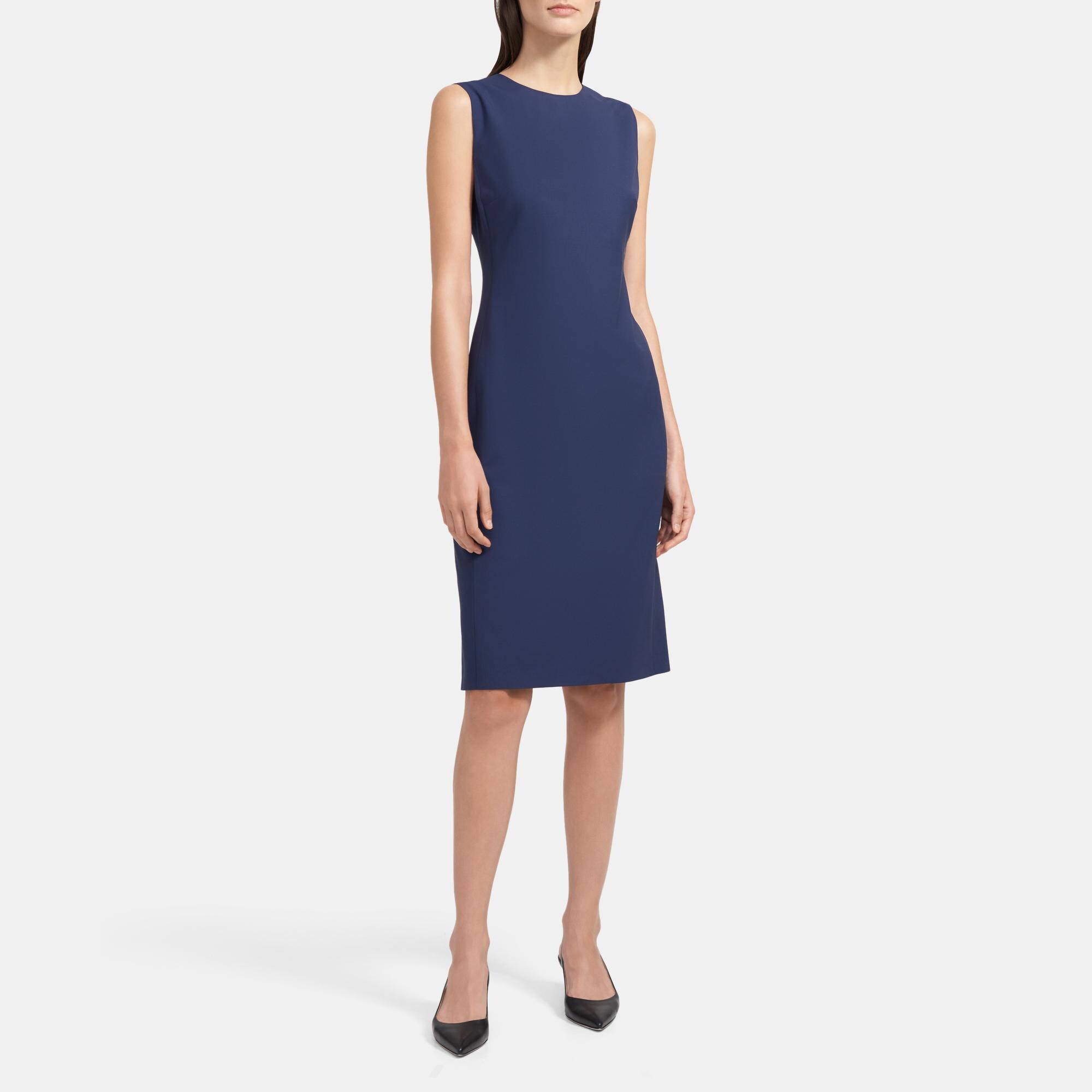 Theory Outlet Official Site | Sheath Dress in Stretch Wool