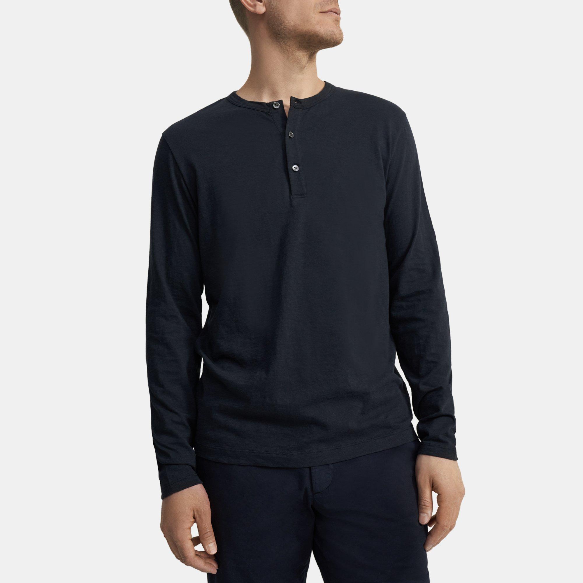 Slub Cotton Essential Henley Tee | Theory