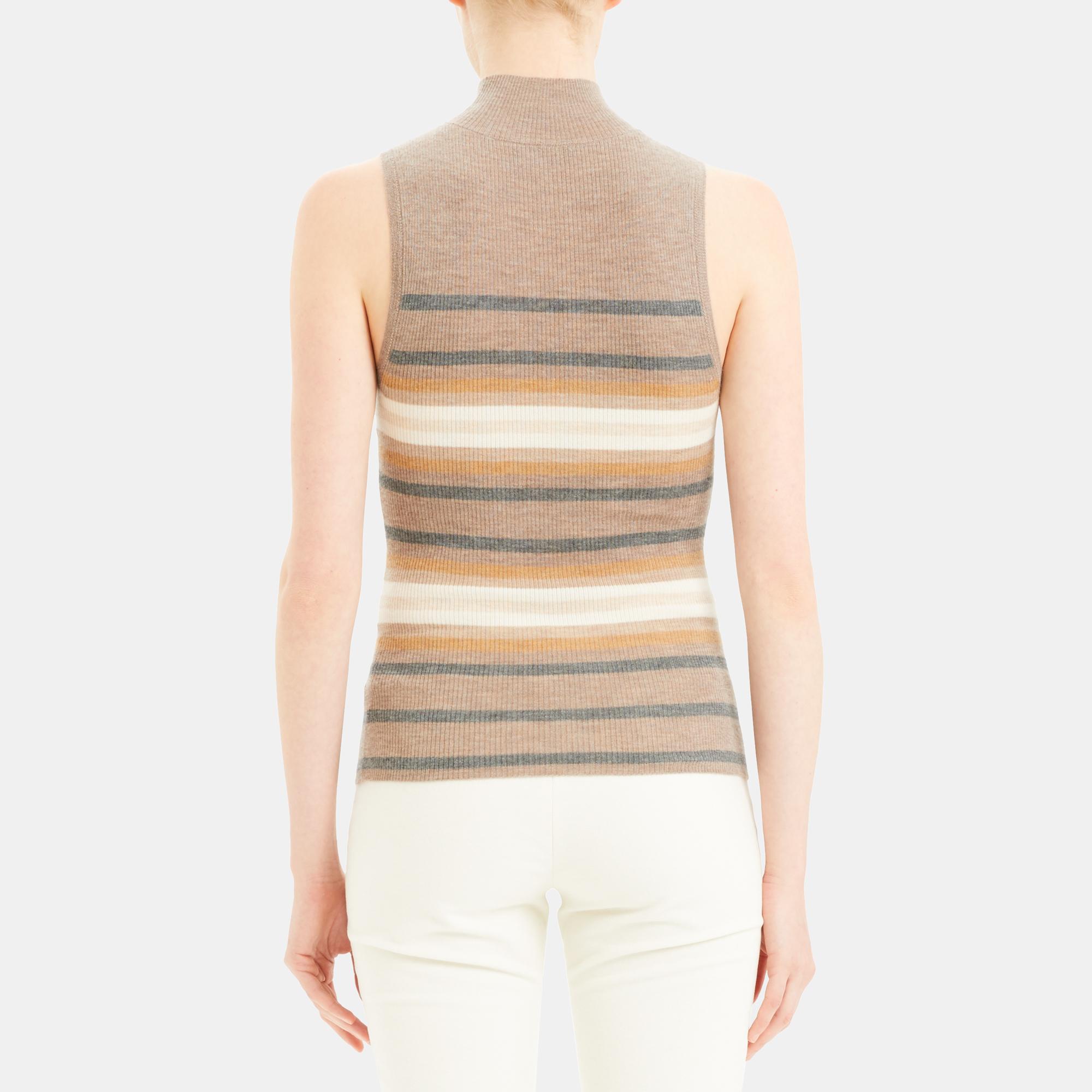 Theory Outlet Official Site | Striped Cashmere Shell Top