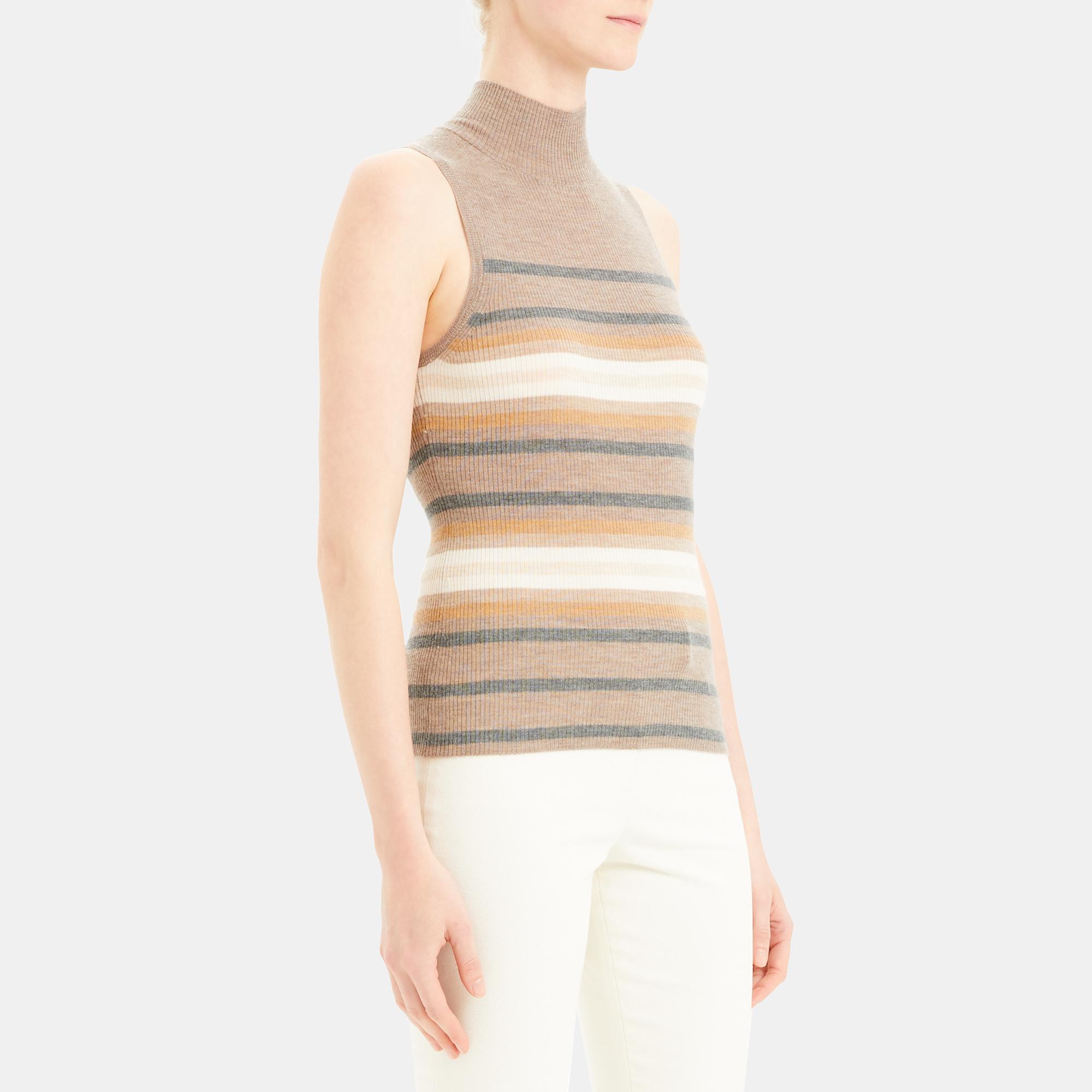 Theory Outlet Official Site | Striped Cashmere Shell Top