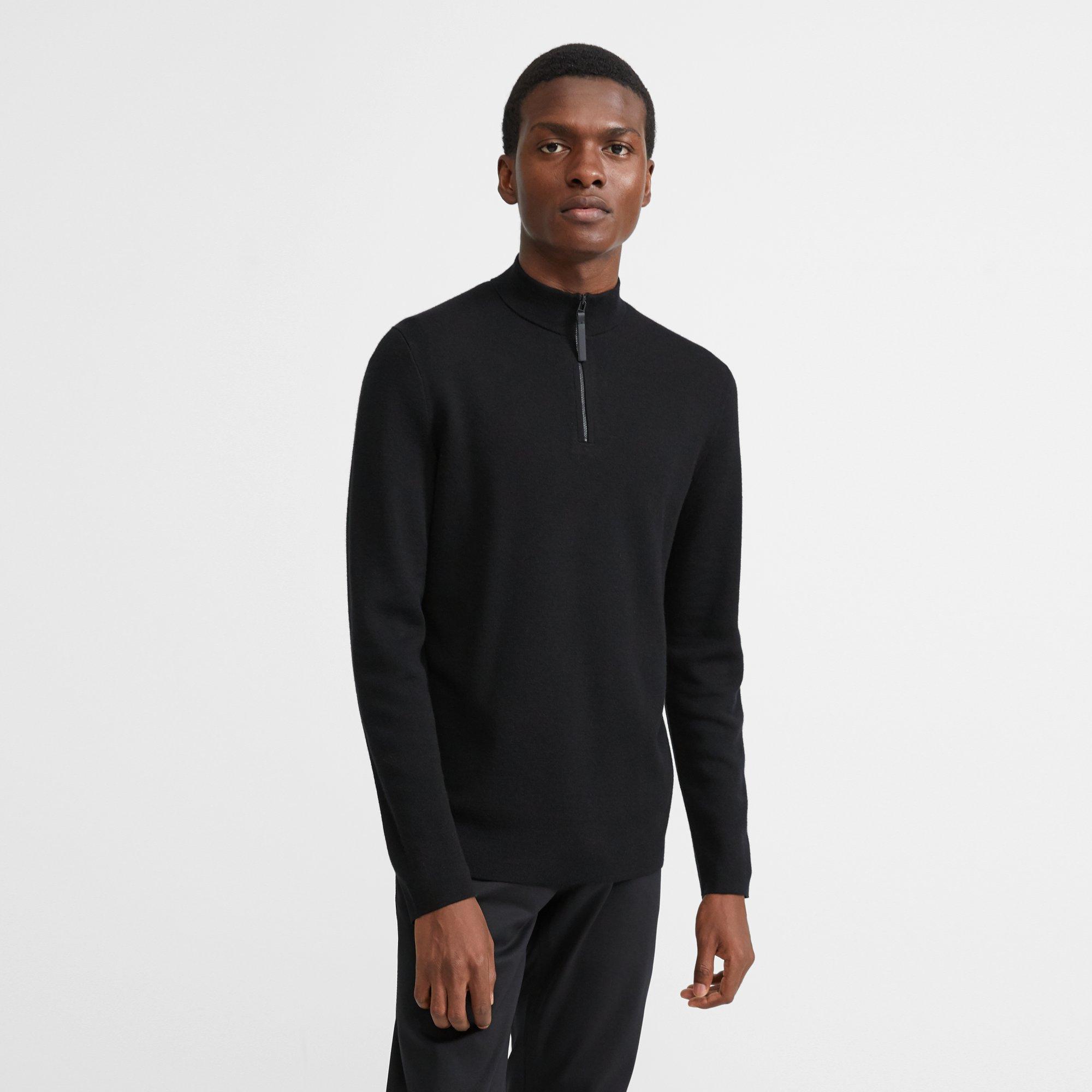 Theory Outlet Official Site | Merino Wool Mock Half Zip Sweater