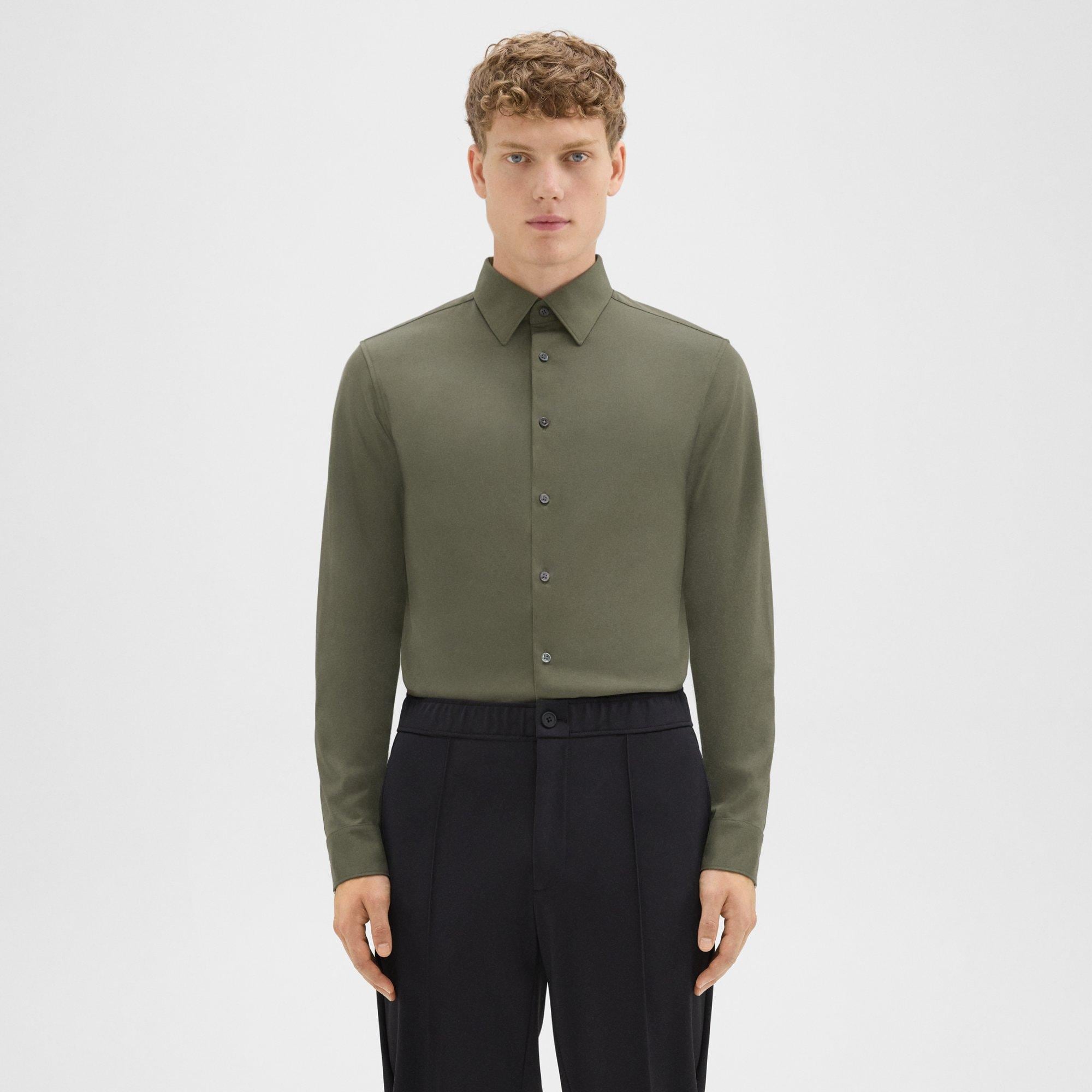 Performance Knit Tailored Shirt | Theory Outlet