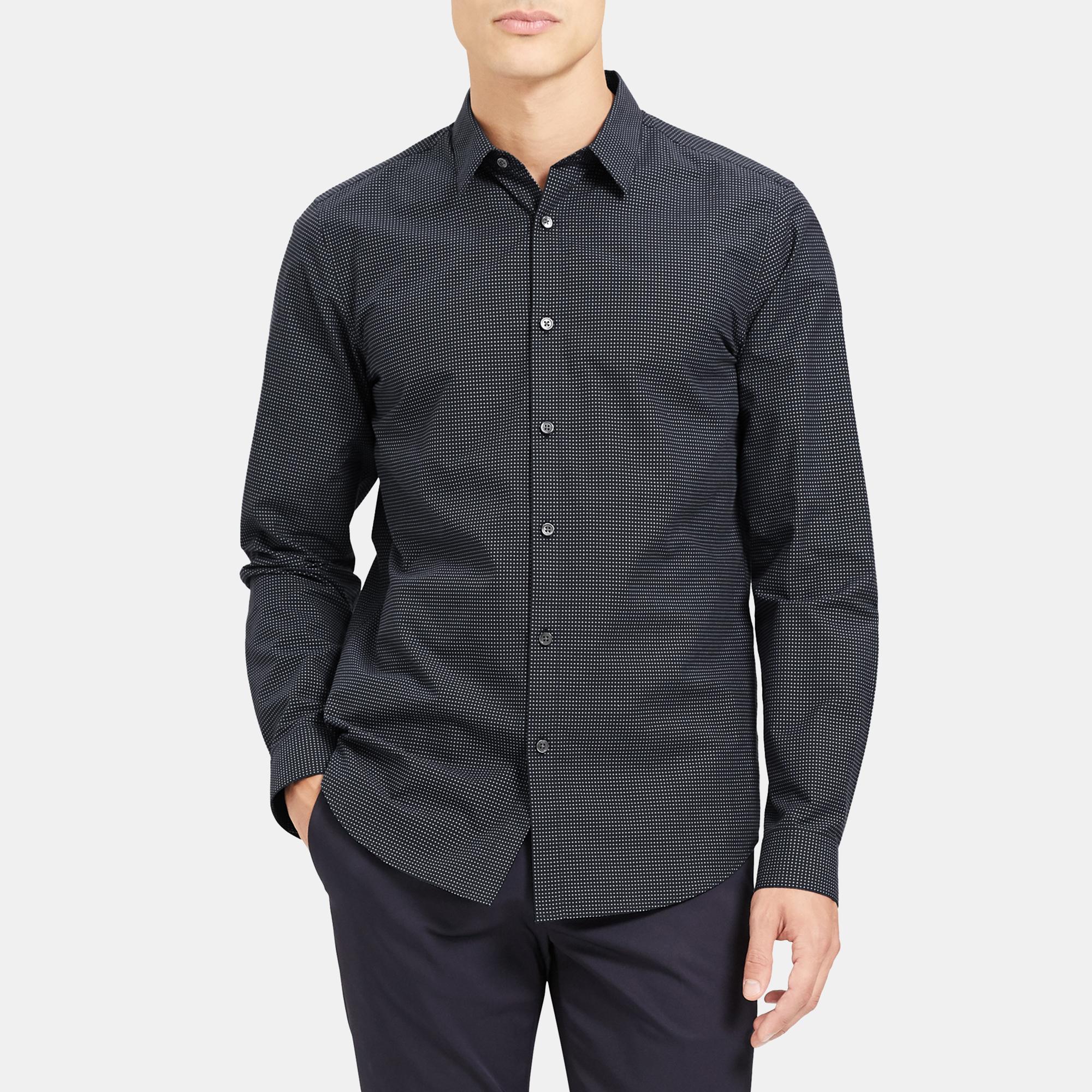 Theory Outlet Official Site | Standard-Fit Shirt in Grid Cotton