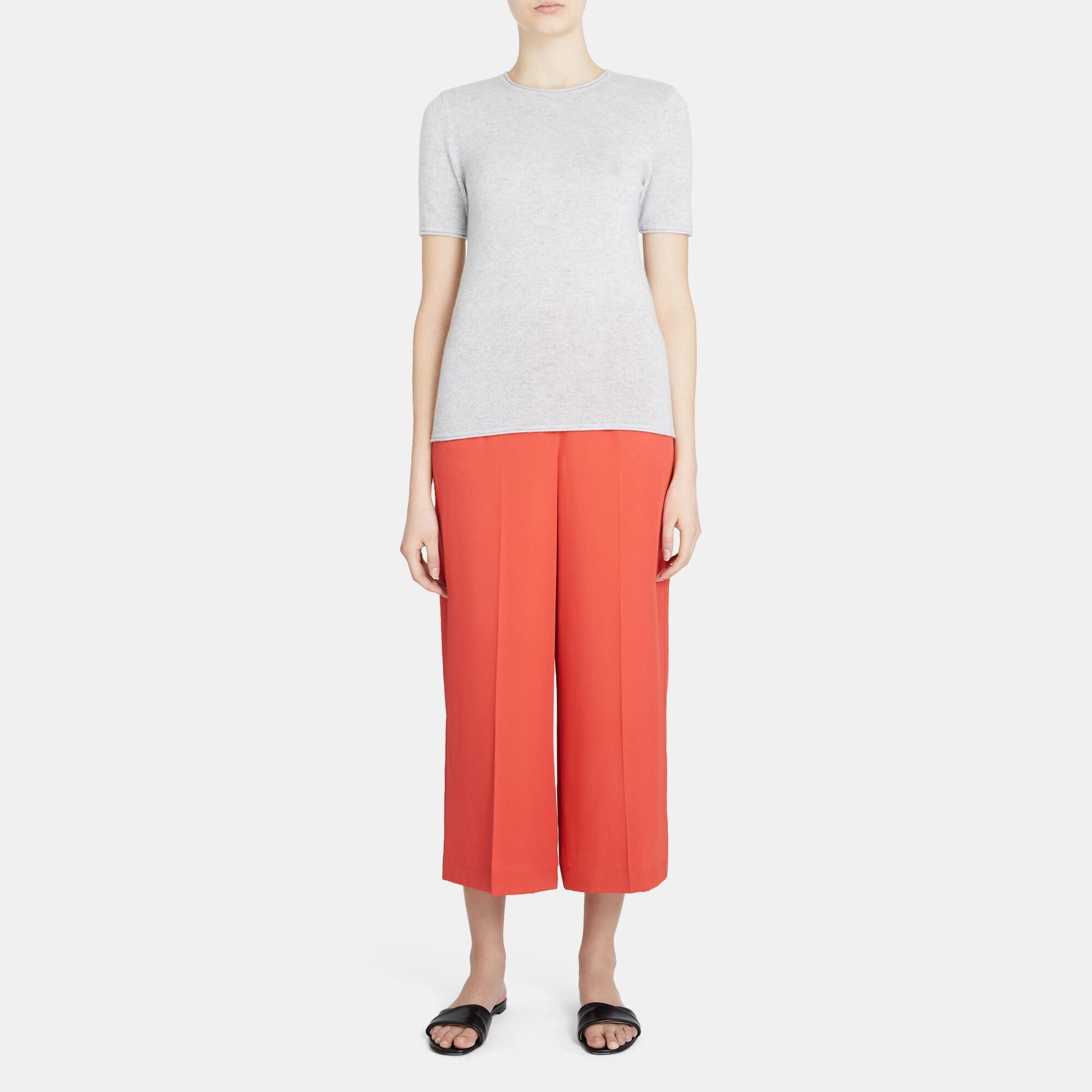 Theory Outlet Official Site | Rolled Cashmere Tee