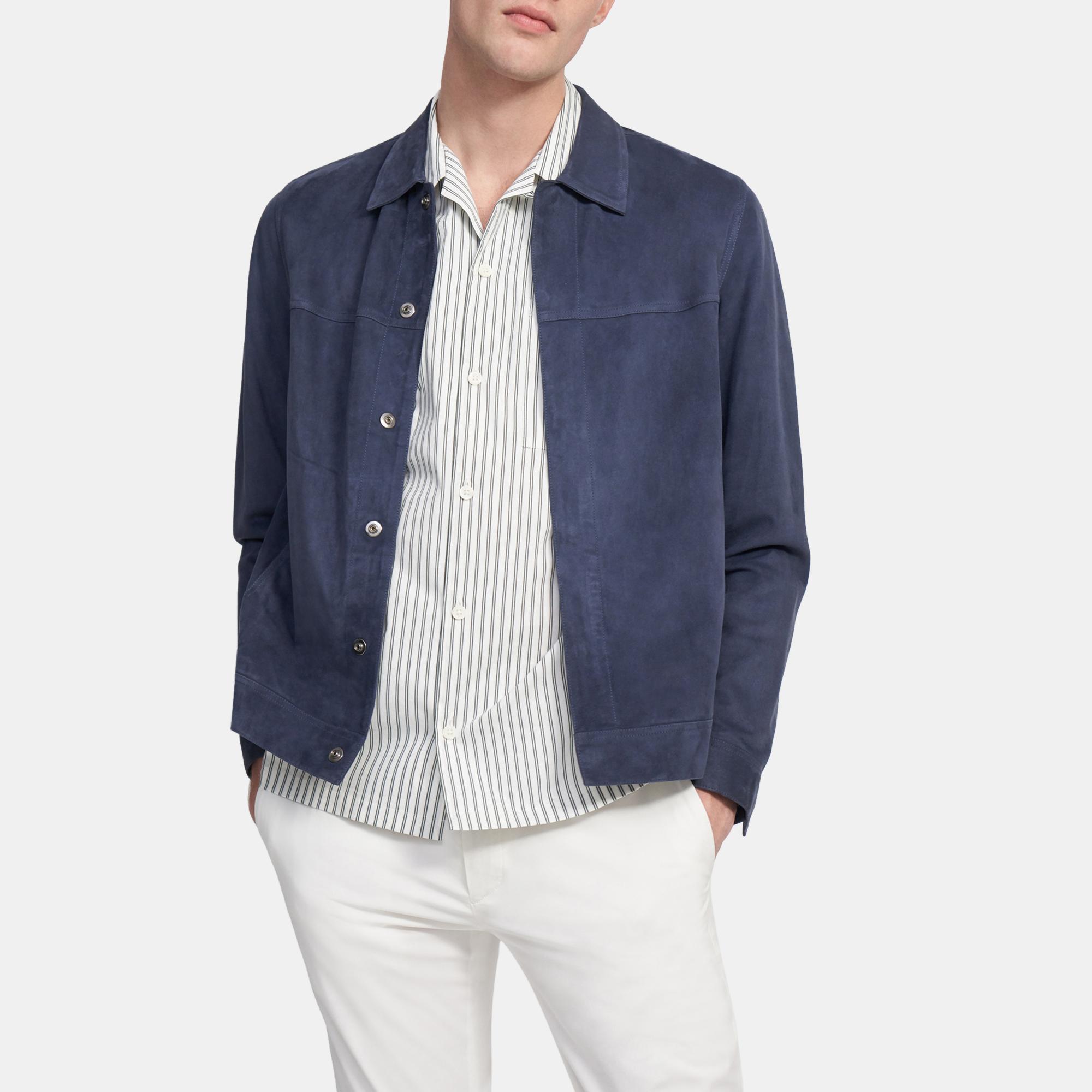 Suede Jamie Snap Front Jacket | Theory