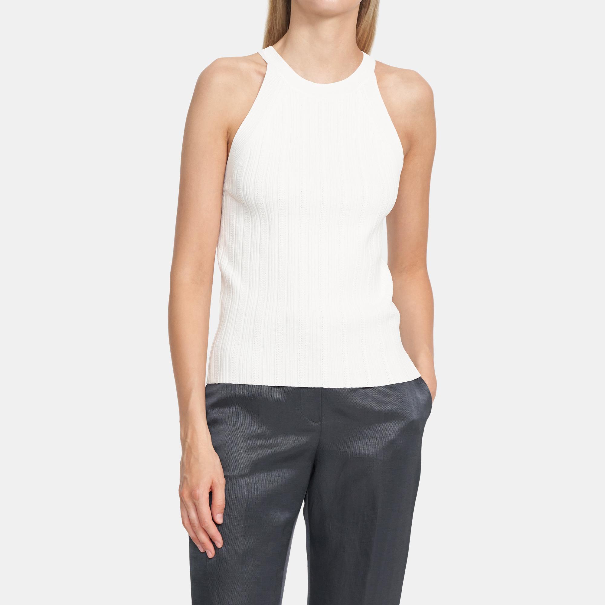 Theory Outlet Official Site | Halter Shell Top In Viscose Crepe