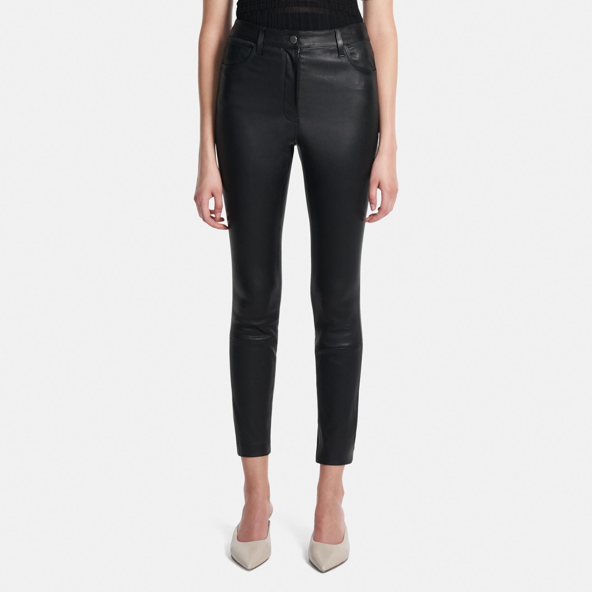 Leather High Waisted Jean | Theory Outlet