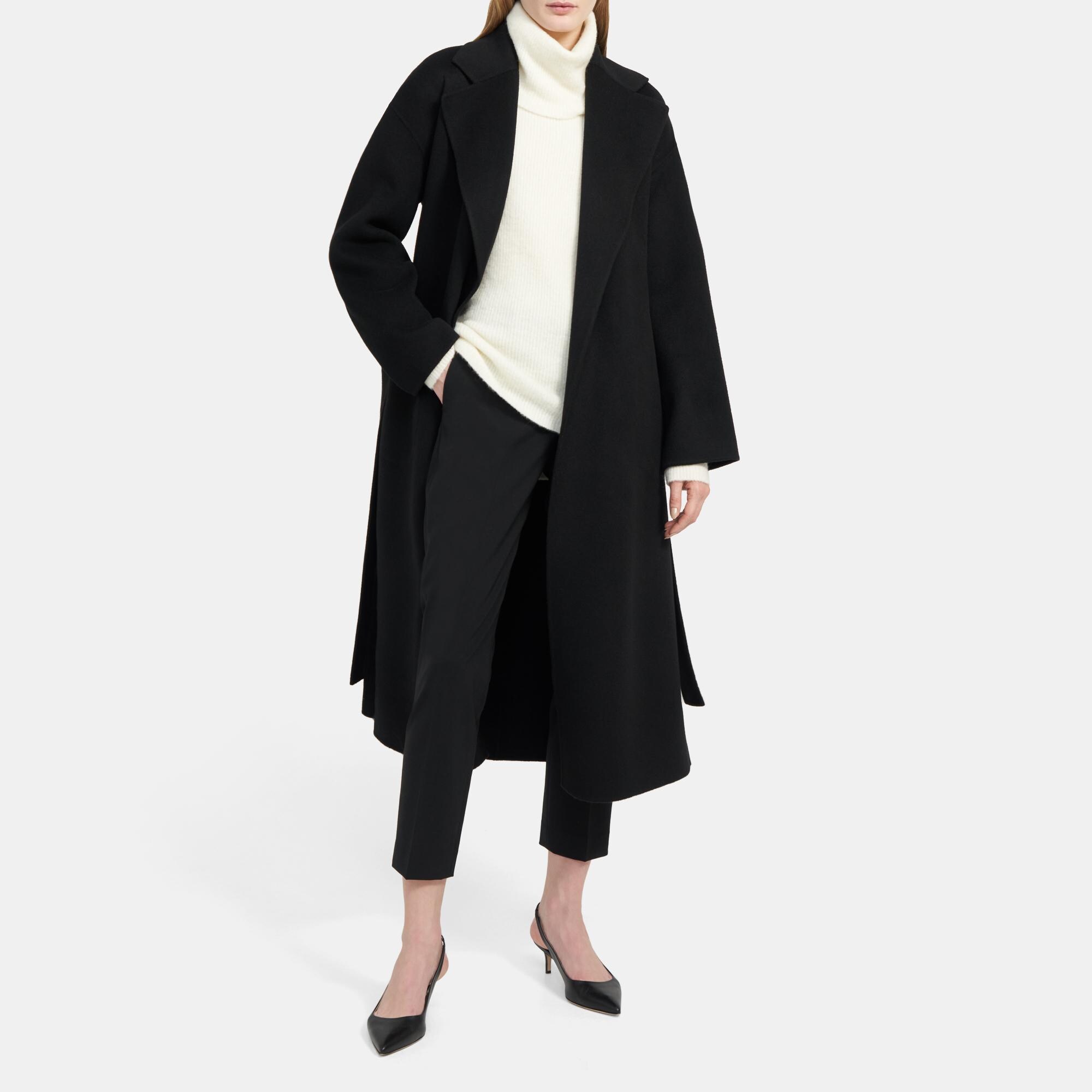 Theory Outlet Official Site | Robe Coat in Double-Face Wool-Cashmere