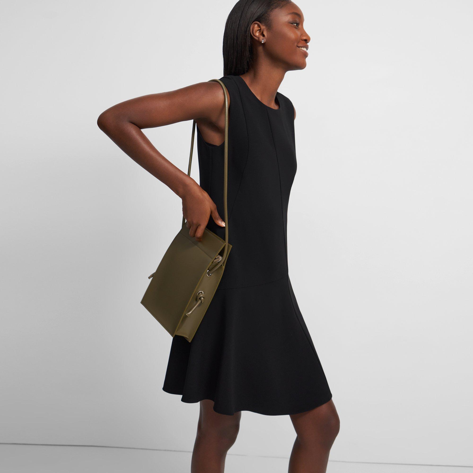 Leather Flat North-South Bag | Theory