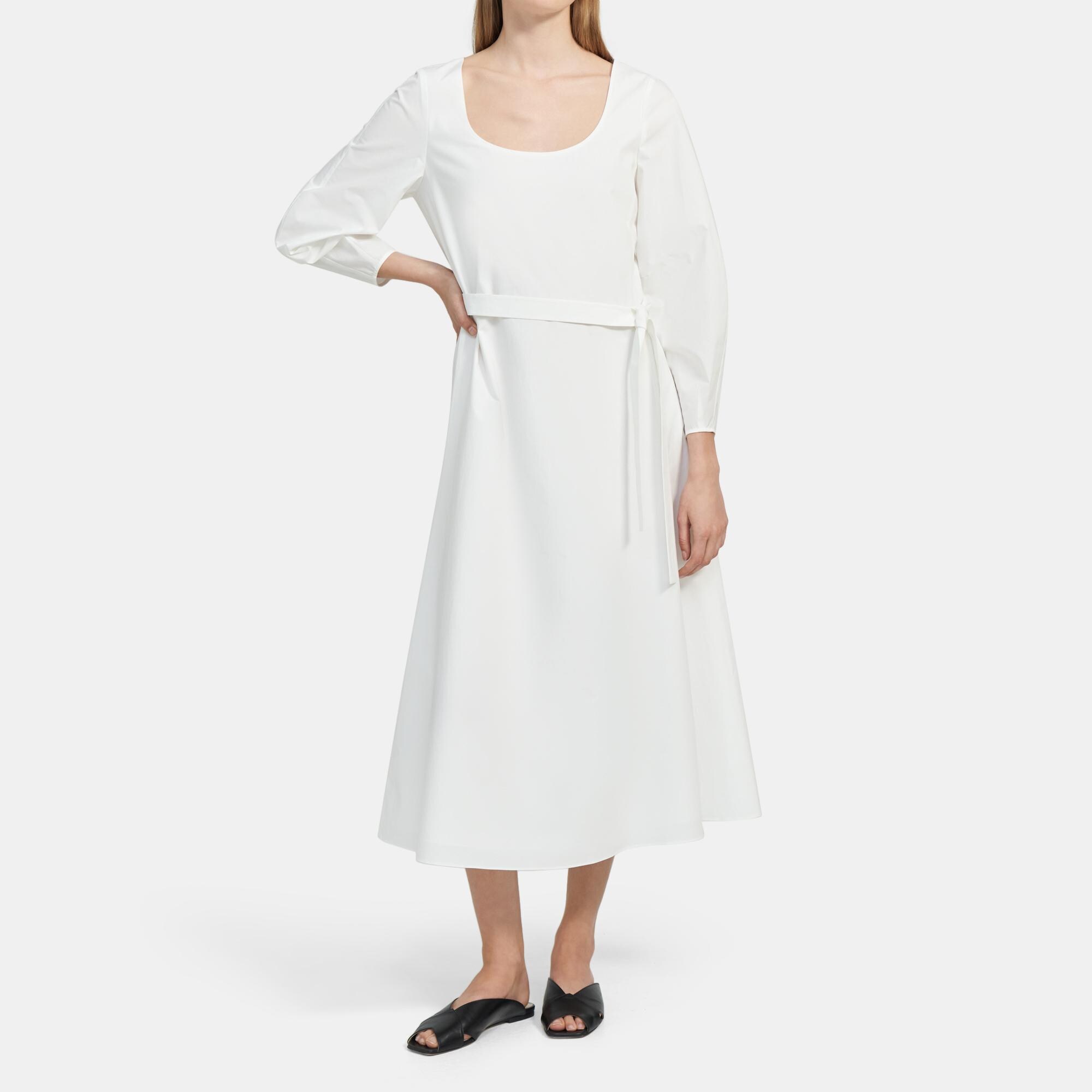 Theory Outlet Official Site | Sculpted Dress in Stretch Cotton