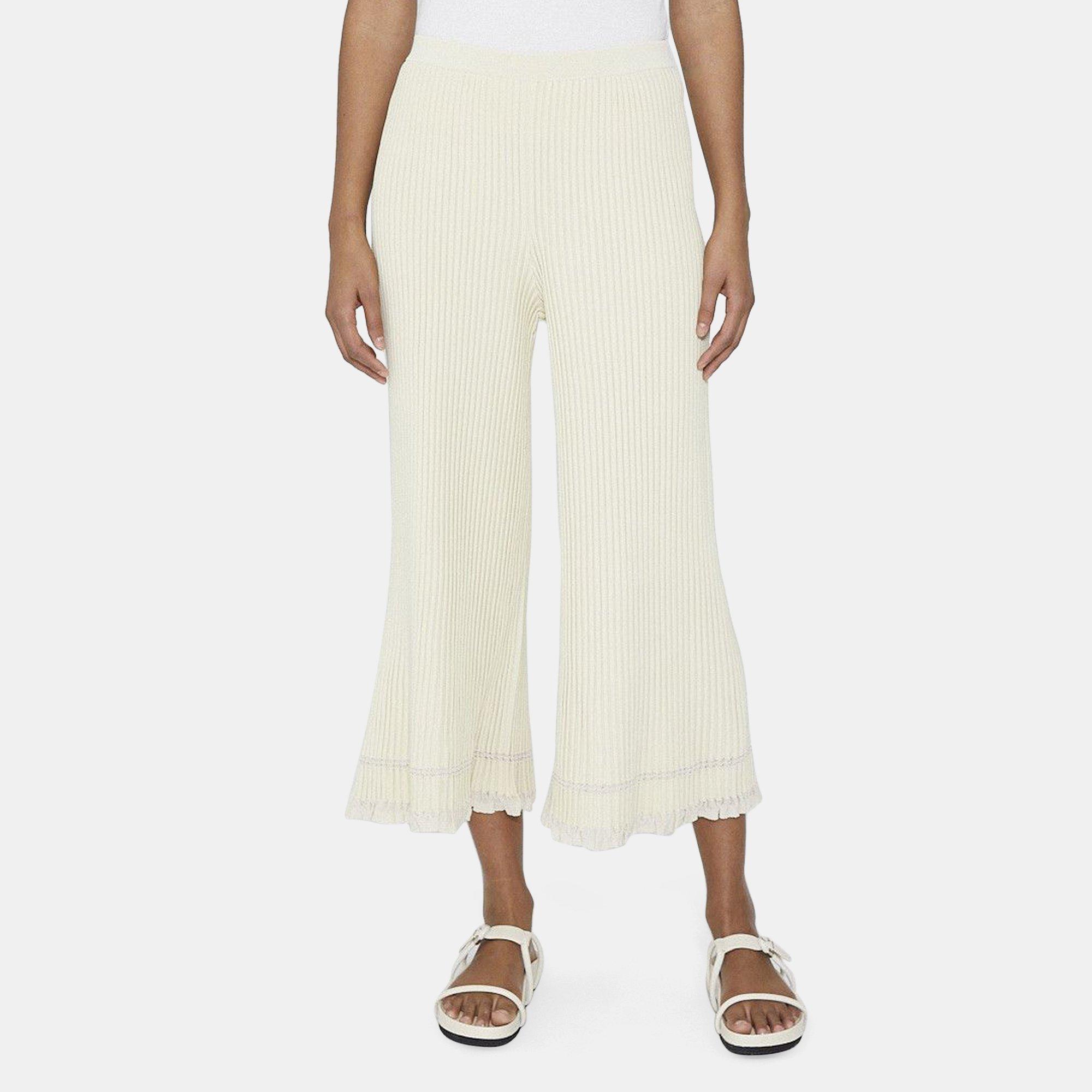 Rib Knit Wide-Leg Culotte | Theory Outlet