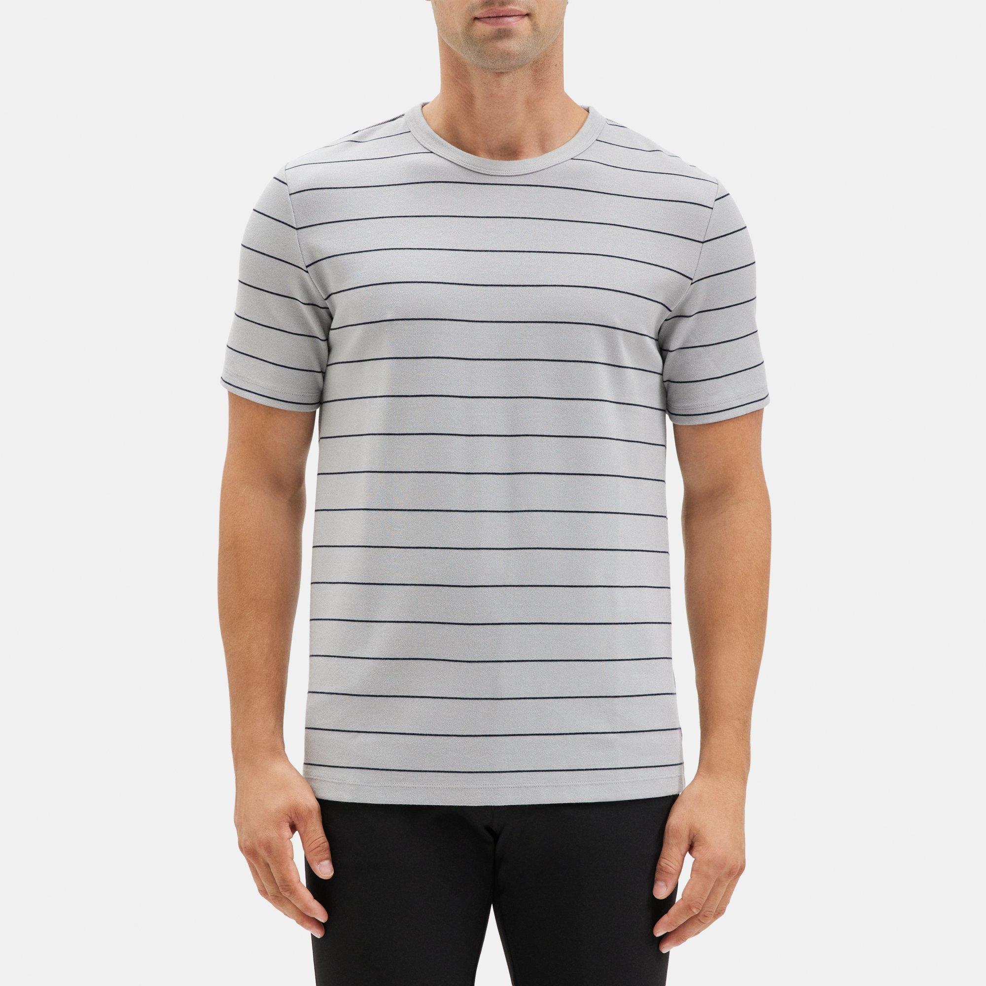 Striped Modal Jersey Long-Sleeve Essential Tee | Theory Outlet
