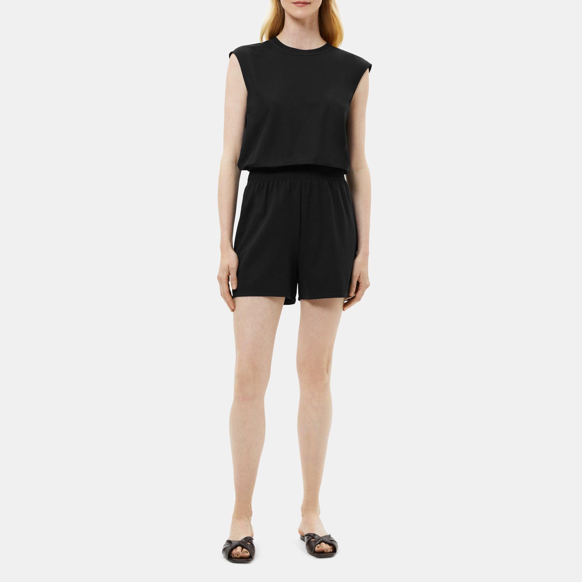 Drapey Piqué Dolman Sleeve Romper | Theory Outlet