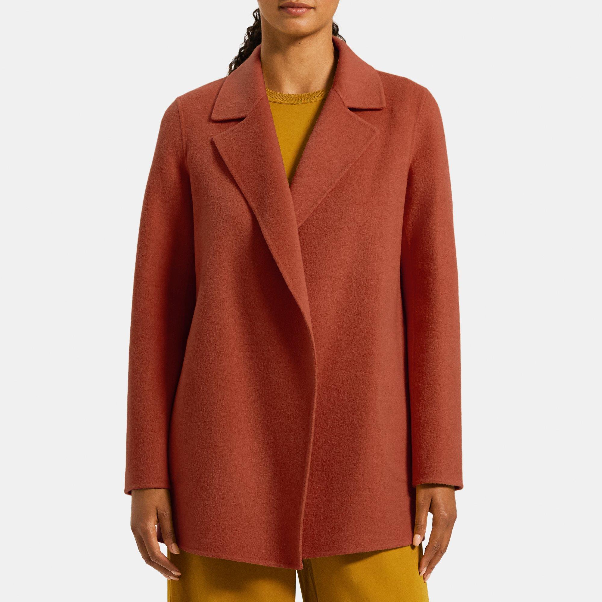 Double-Face Wool-Cashmere Open Front Coat | Theory Outlet Double-Face Wool-Cashmere Open Front Coat | Theory Outlet