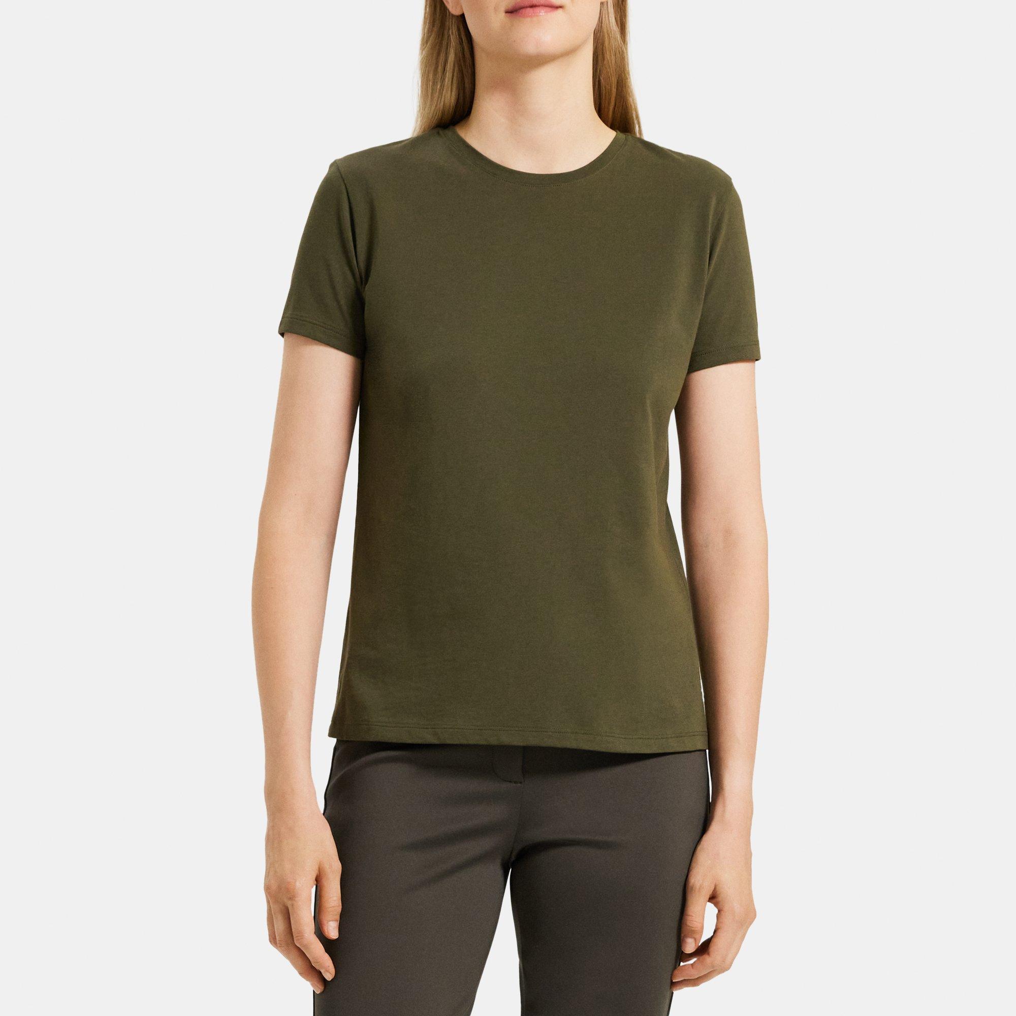 Organic Cotton Crewneck Tee | Theory Outlet