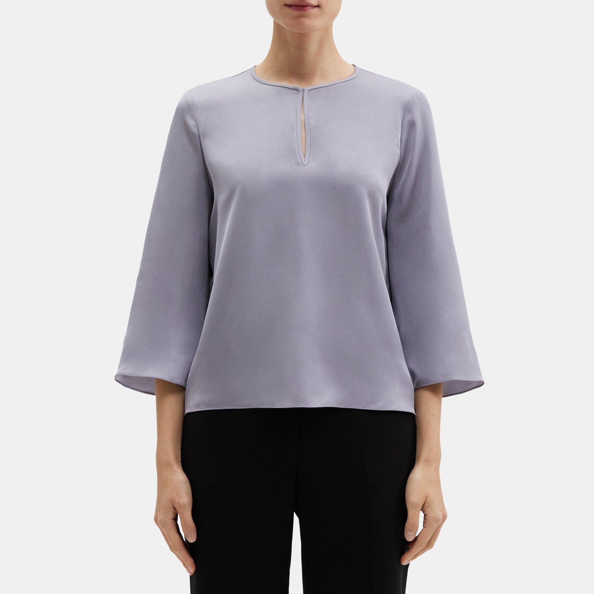 Silk Georgette Popover Blouse | Theory Outlet