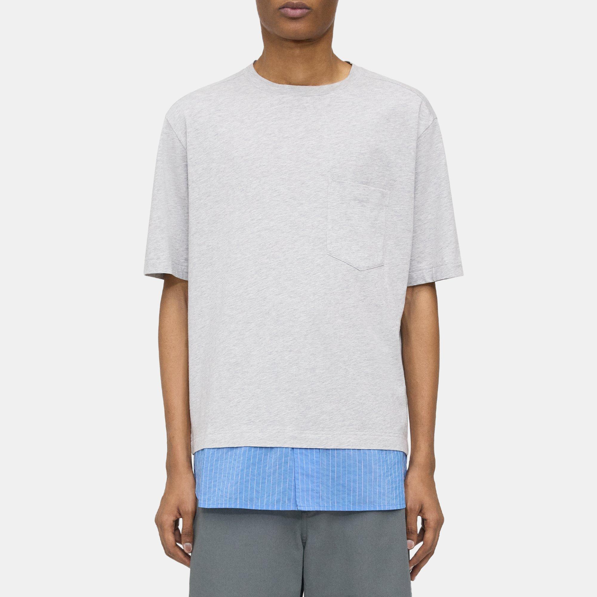 Grey Cotton Jersey Combo Tee | Theory Project