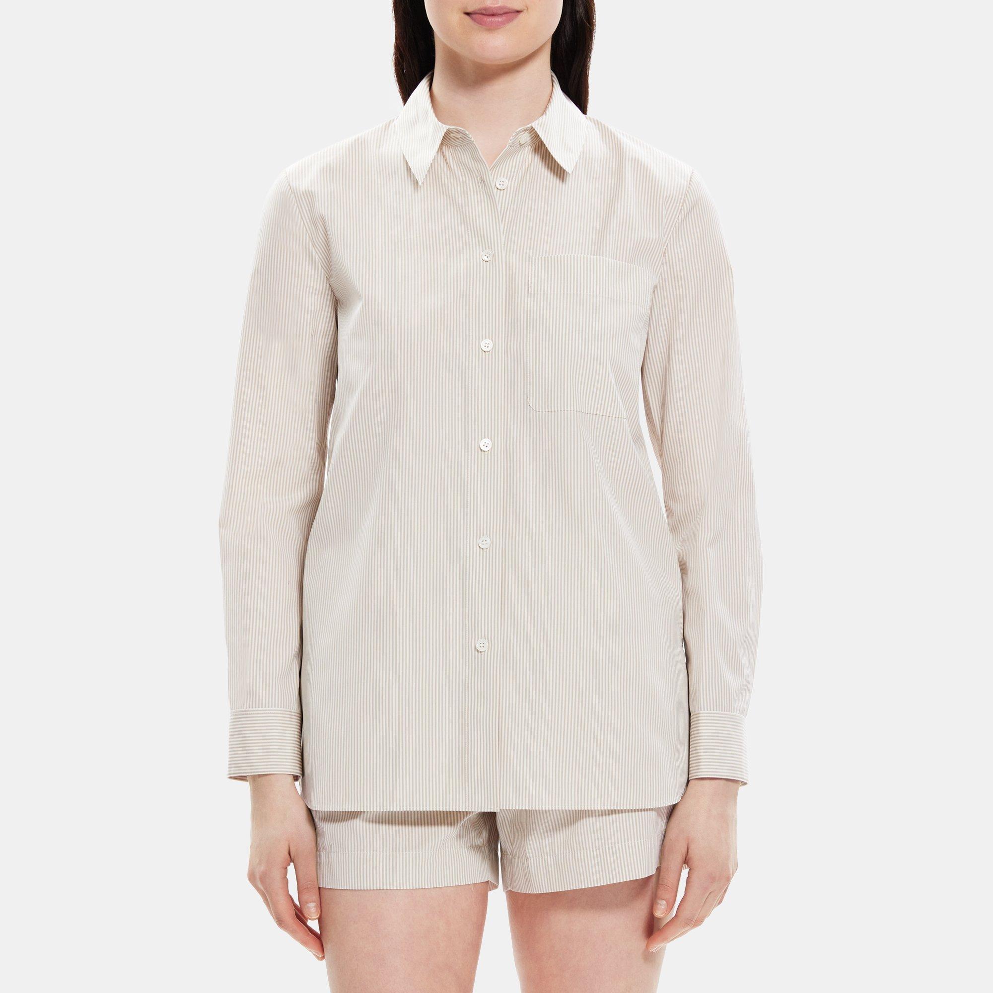 Cotton Menswear Shirt | Theory Outlet