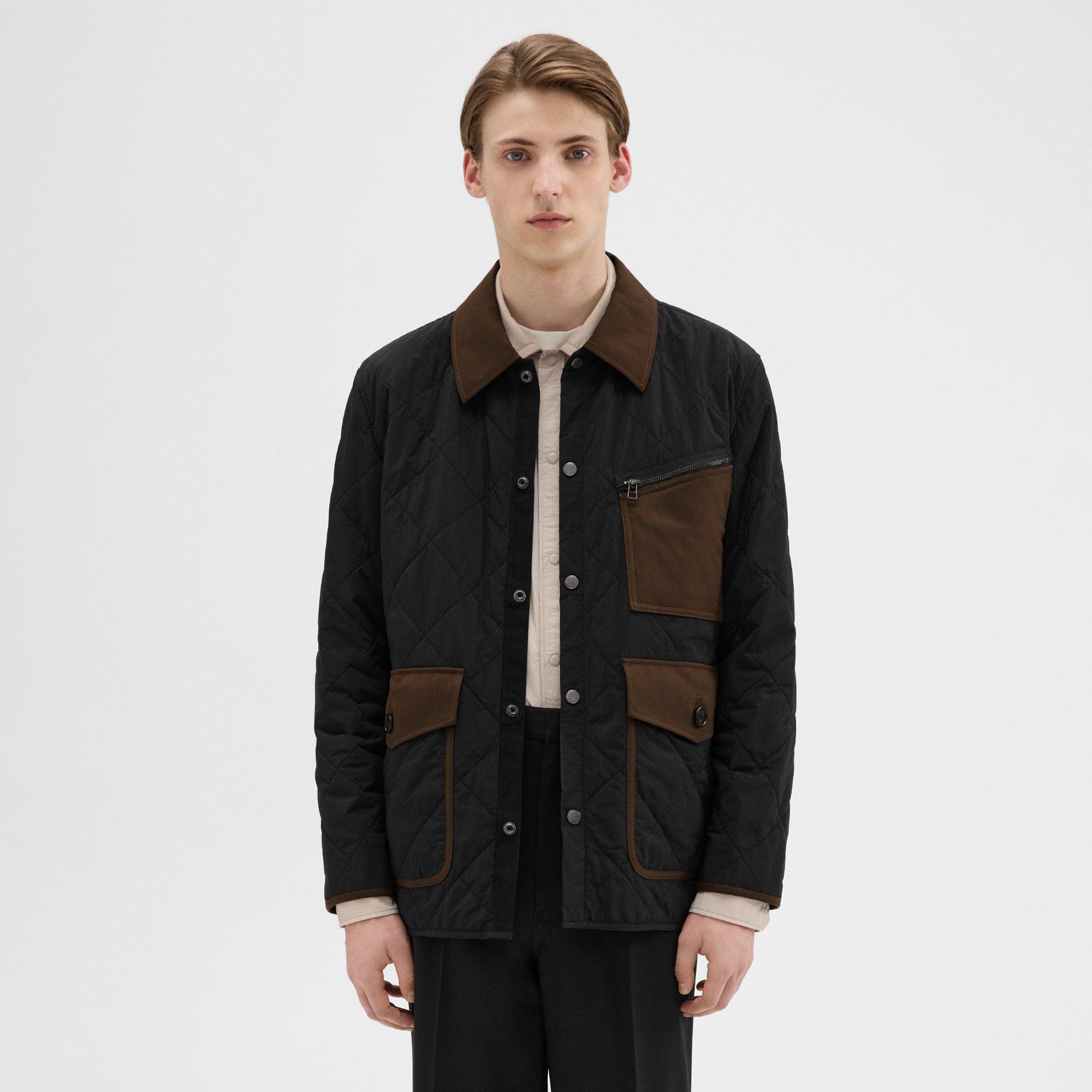 Quilted Feather Nylon Barn Jacket | Theory Outlet